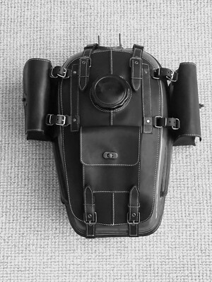 URAL Leather fuel tank cover, 2 detachable side bags, Black | eBay