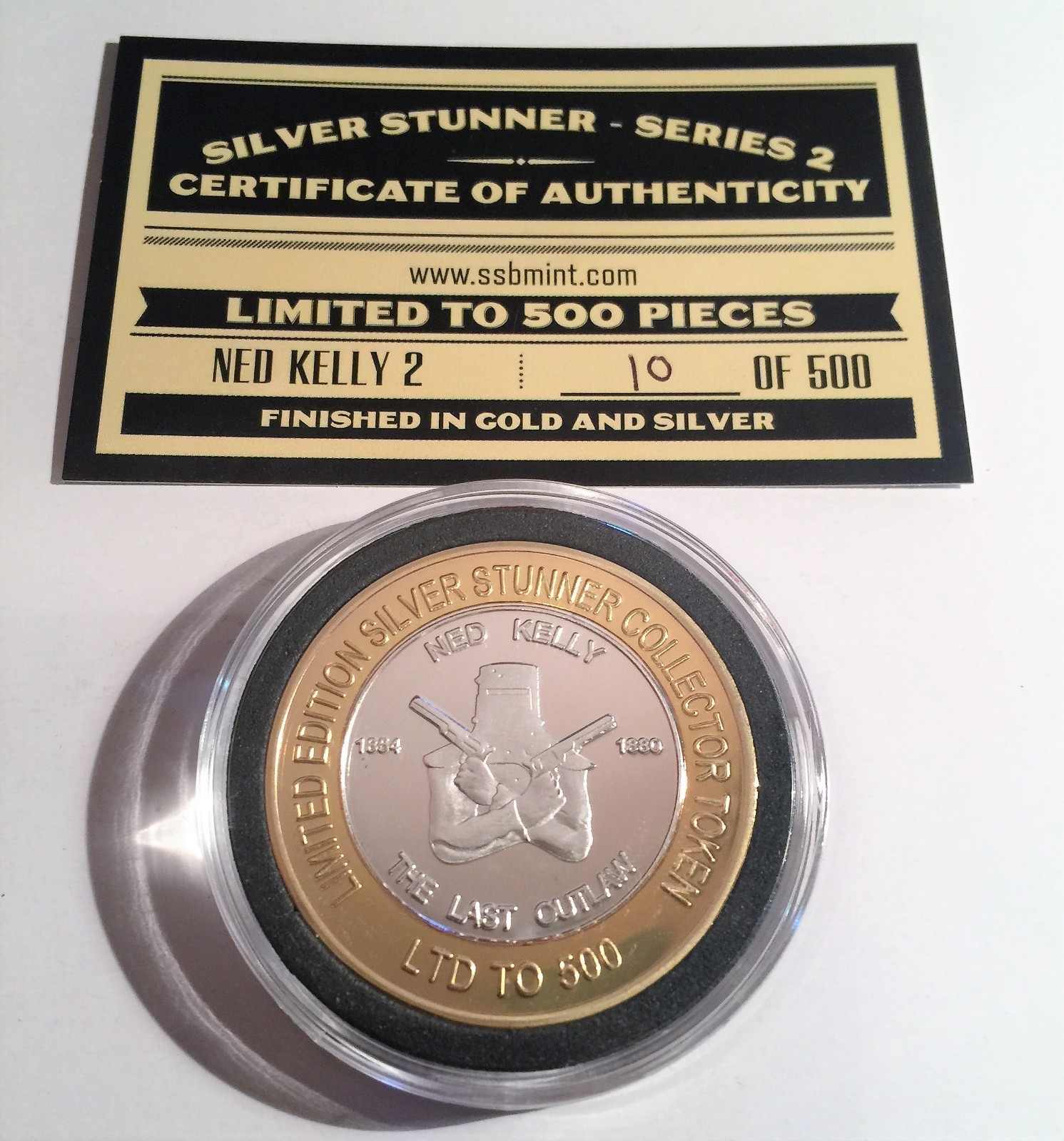 Ned Kelly #2 Silver Stunner Coin With C.O.A. Limited To Only 500 Series ...