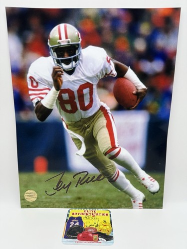 Jerry Rice SIGNED San Francisco 49ers NFL HOF WR GOAT 8.5x11 PHOTO AUTO ...