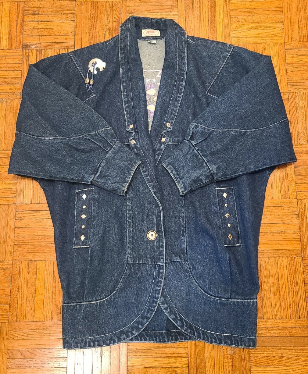Vtg Apache Denim Jacket W/ Tapered Cuffs Embellishmen… - Gem