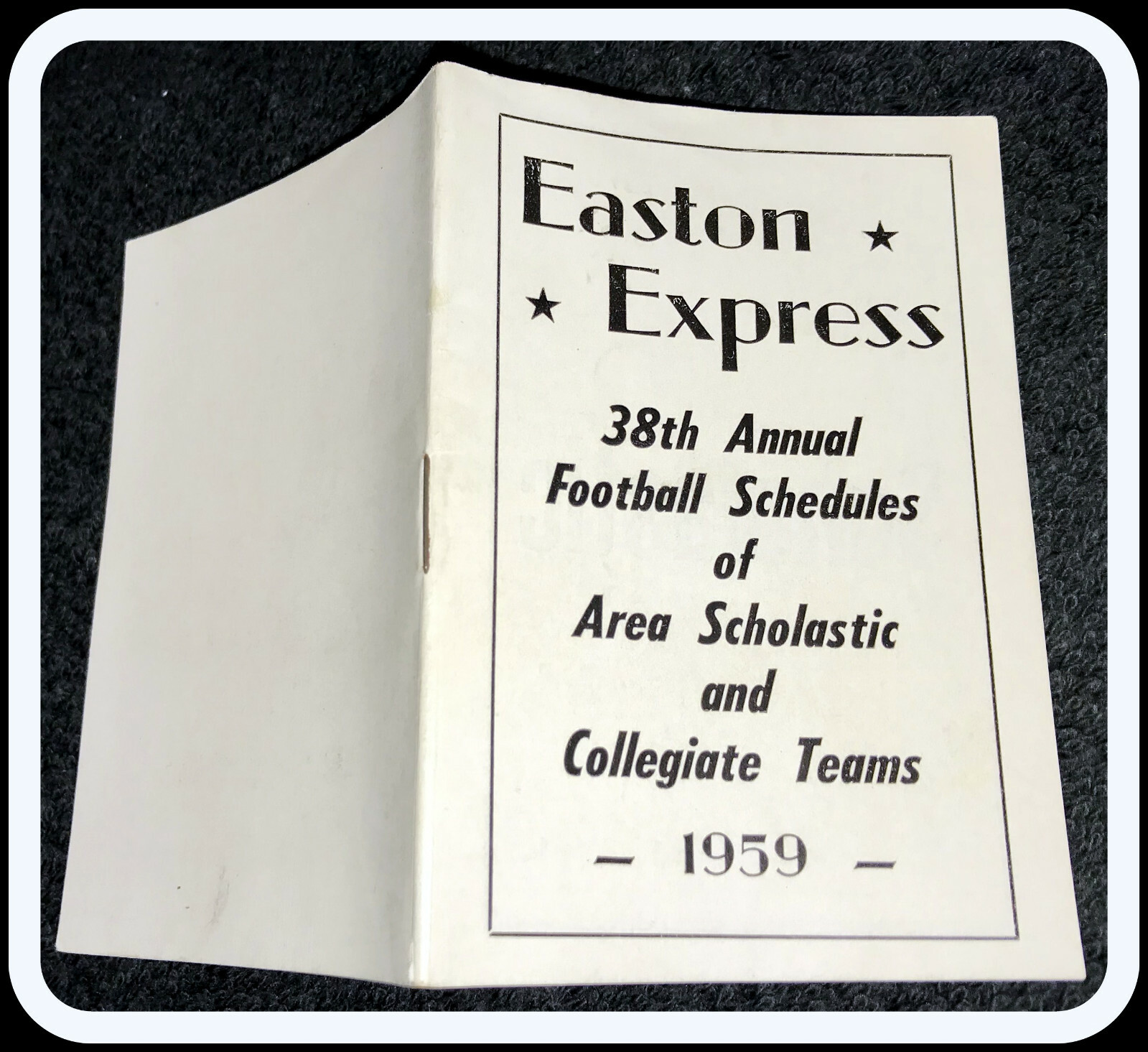 1959 EASTON EXPRESS NORTH EASTERN COLLEGE & HIGH SCHOOL FOOTBALL POCKET ...