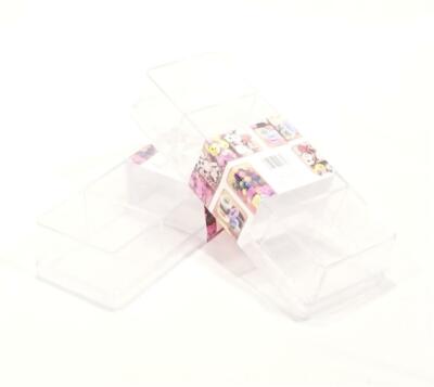 New Set of 2 Compartment Storage Organizer Boxes - Clear - 7.75" x 2.75 ...