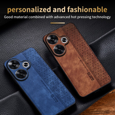 For Xiaomi Poco F6, Phone Case Luxury Business Retro Leather Soft ...