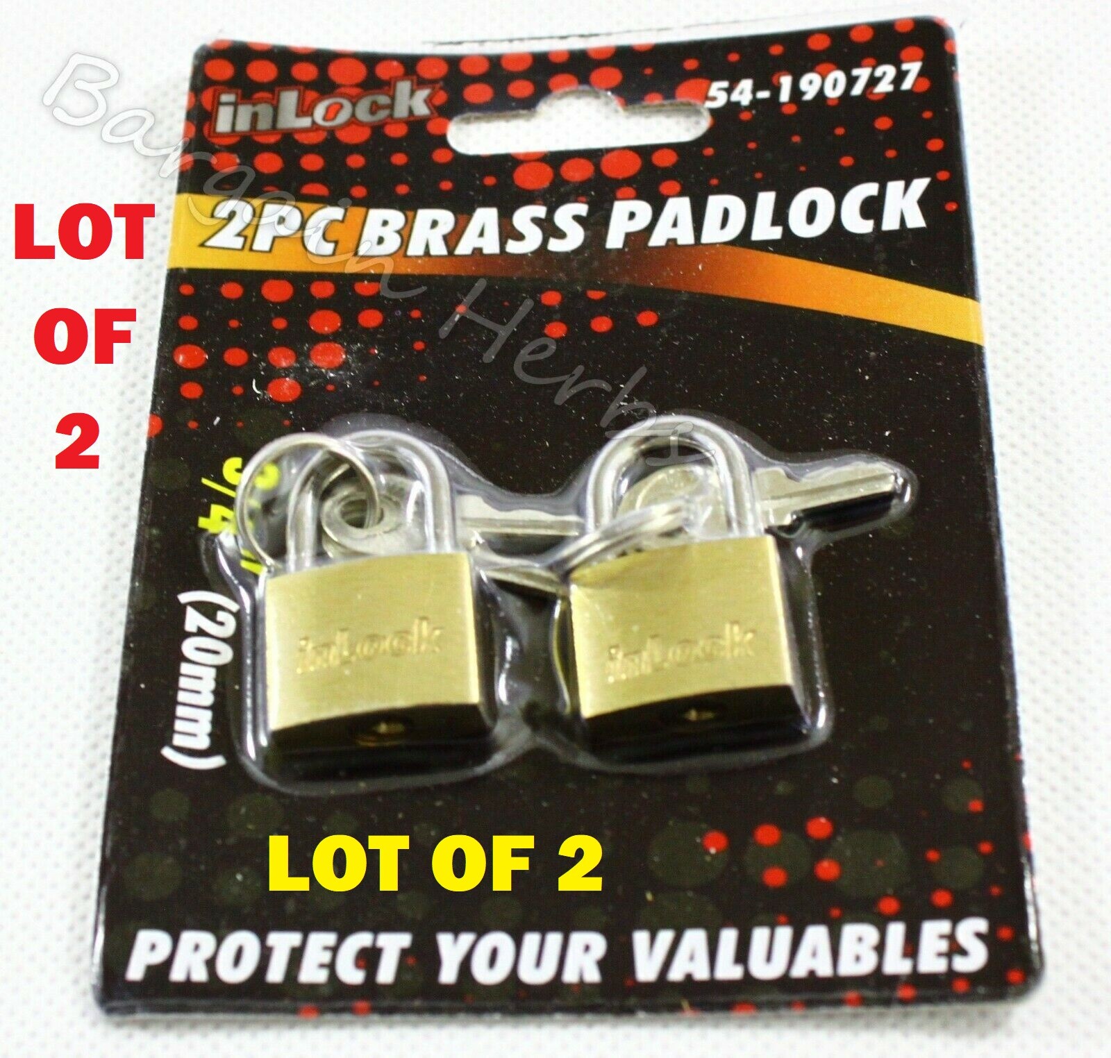 Lot of 2 2pc Brass Padlock Set 20mm With 2 keys Free Shipping (Total 4 ...