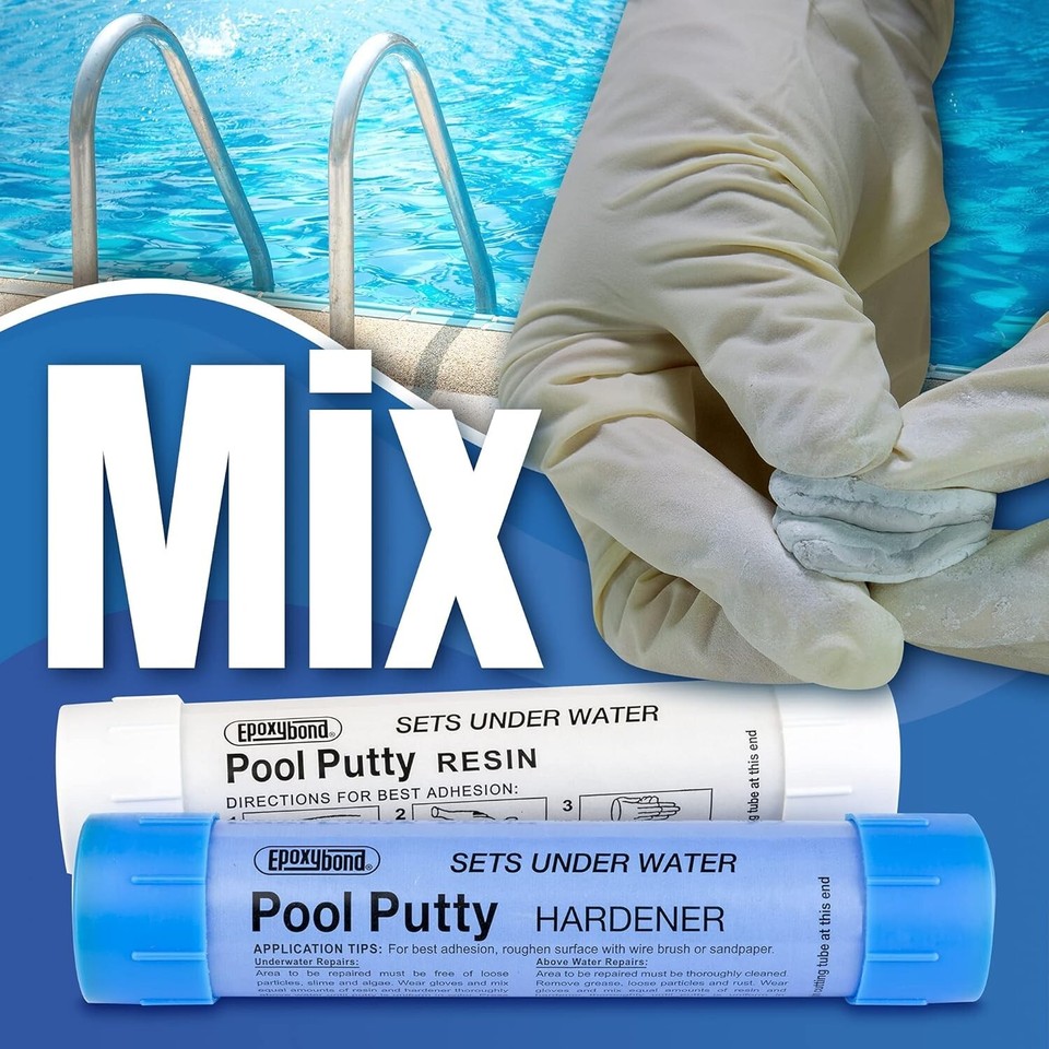 EpoxyBond, White Epoxy Putty for Swimming Pool, Spa Tile, Plaster ...