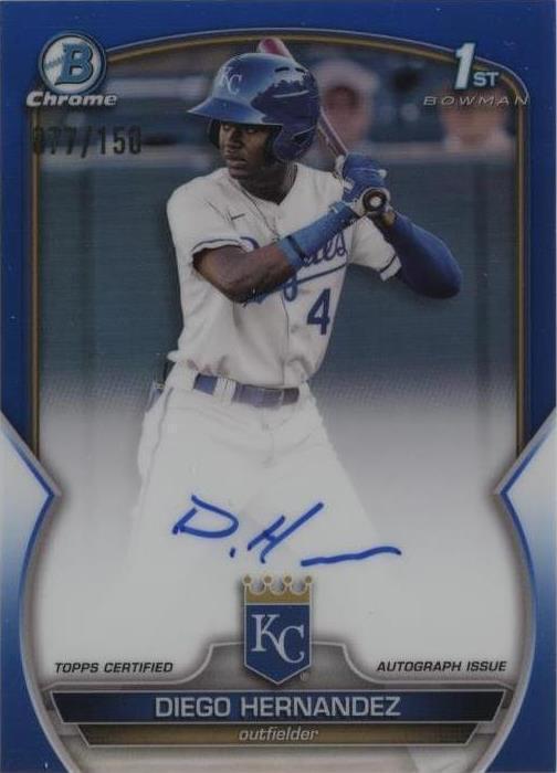 2023 Bowman - Chrome Prospect Autographs Diego Hernandez #CPA-DH Blue ...