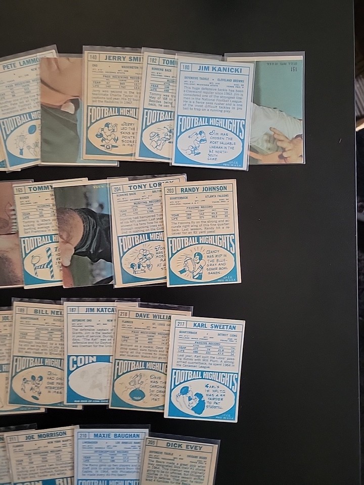 1968 Topps Football Lot - 36 Vintage FB Cards Second Series - W/ Dave ...