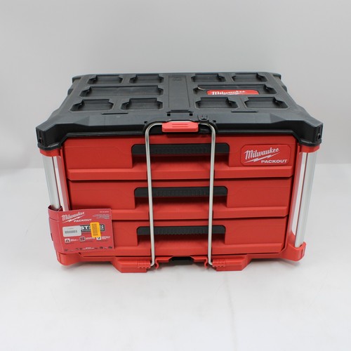 Milwaukee Packout 3 Drawer Tool Box In Red 48-22-8443 - 50lb Capacity ...