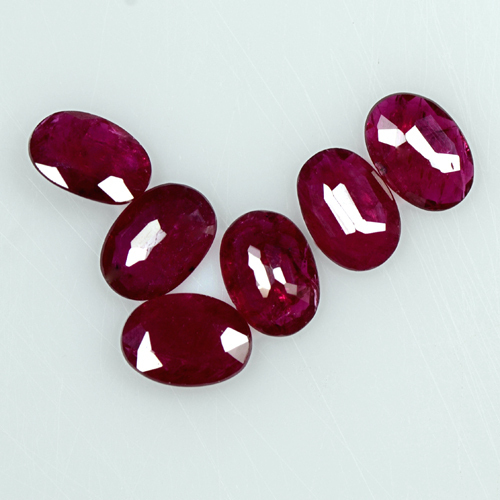 Natural Top Pigeon Blood Red Ruby 7x5 mm Oval Cut 6 Pc Lot Gemstone ...