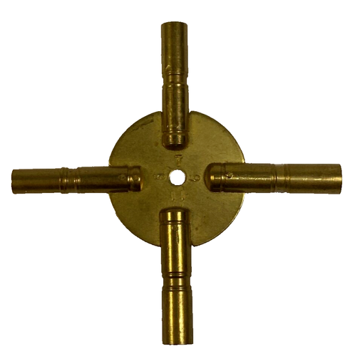 Vintage Brass Universal Clock Key for Winding Clocks 4 Prong ODD ...