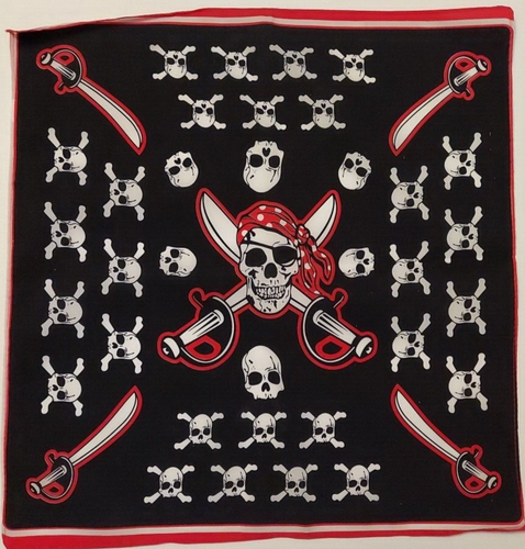 PIRATE BANDANA SKULL AND CROSSBONES JOLLY ROGER HANDKERCHIEF Cosplay 18 ...