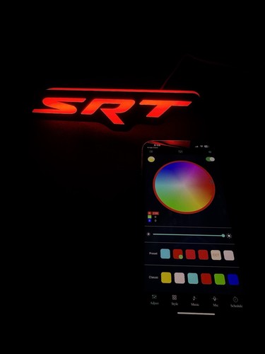 SRT Front Grille Emblem LED RGBw Light Up Bluetooth App Controlled | eBay