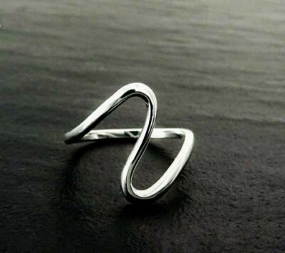 Wavy Wave Ring Zigzag Ring Curved Ring Ocean Ring Silver Love Ring Women ring | eBay