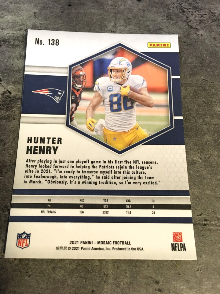 Hunter Henry Patriots 2021 Panini Mosaic #138 | eBay