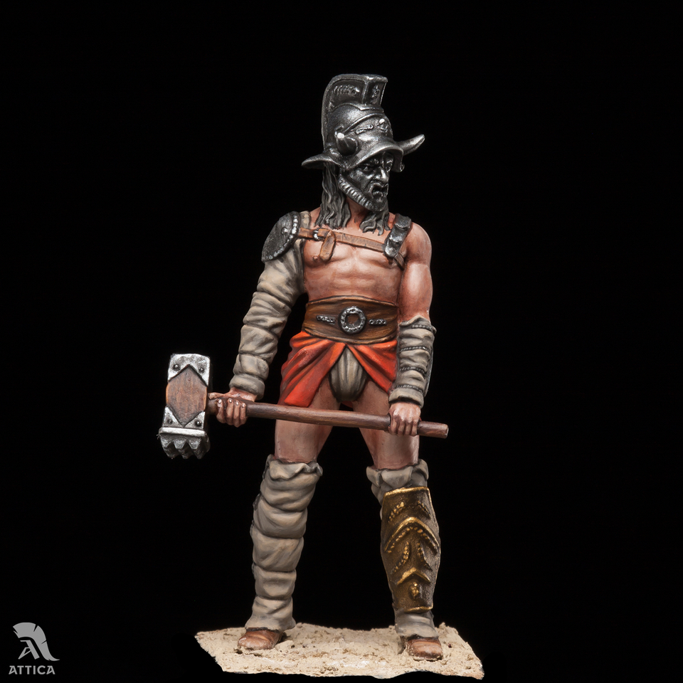 Roman Charonte Gladiator 54mm Painted Miniature Tin Toy Soldier Pre ...