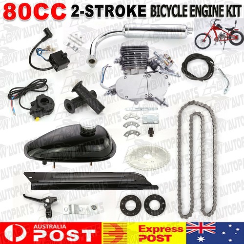80CC 2 Stroke Motor Motorised Bike Kit Bicycle Motorized Engine ...