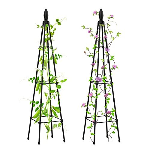 Garden Trellis for Climbing Plants Outdoor, Plant Support Tower 2 Packs ...