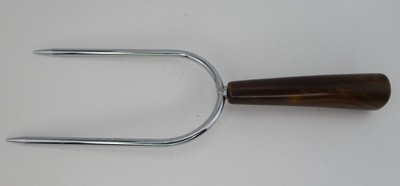 Vintage Bakelite Handle Meat Lifter Carving Fork Utensil Butterscotch ...