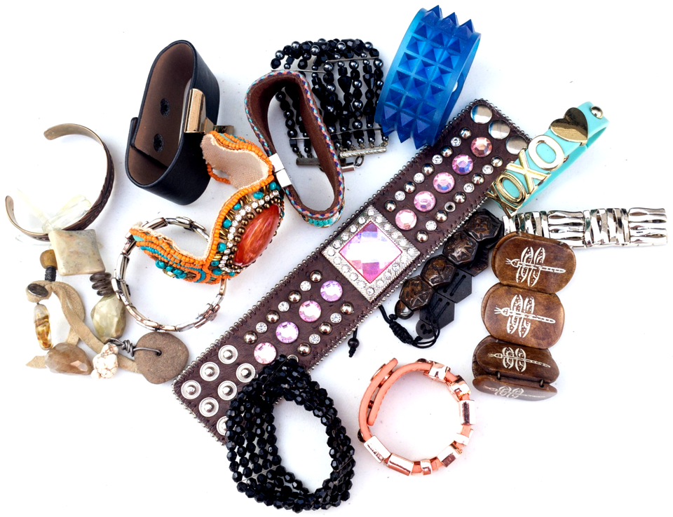 Vintage to Now Large Lot of 15 Cuff & Stretch Bracelets - over 1.5 lbs ...