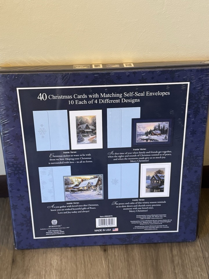 HALLMARK STYLE 40-COUNT CHRISTMAS HOLIDAY CARDS W/ ENVELOPES, SNOWY ...