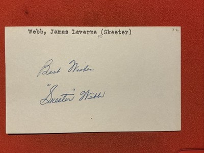 “Skeeter” Webb🔥🔥MLB: 1932 St. Louis Cardinals 🔥🔥Auto RARE🔥🔥 | eBay