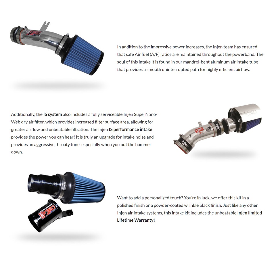 Injen IS1120BLK Aluminum Short Ram Cold Air Intake for 2000-06 Mini ...