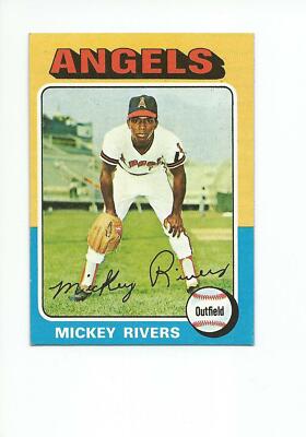 MICKEY RIVERS 1975 Topps Baseball card #164 California Angels Yankees ...