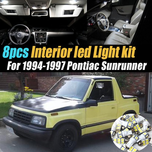 8Pc Super White Car Interior LED Light Bulb Kit for 1994-1997 Pontiac ...