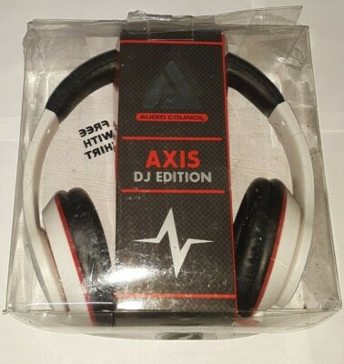 AUDIO COUNCIL AXIS DJ EDITION OVER EAR HEADPHONES WHITE/BLACK 3.5mm ...