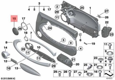 Genuine MINI Cooper One R55 R56 R57 Cover Woofer Black Chrome ...