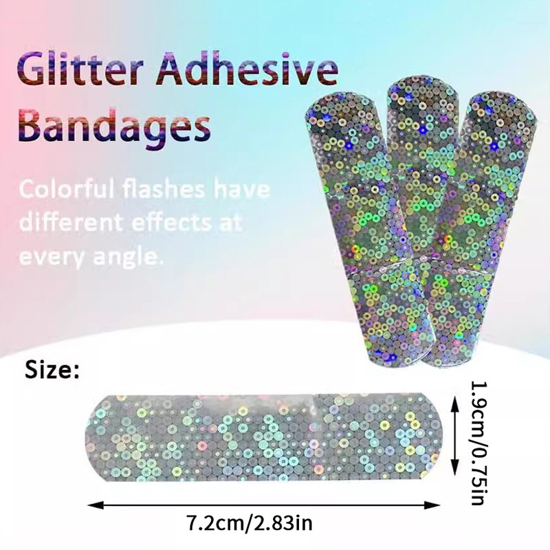 10pcs/set Holographic Color Band Aid Sticking Plaster For Wound ...