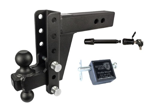 Bulletproof 2" Heavy Duty 6" Drop/Rise Hitch w/ Pintle Attachment ...