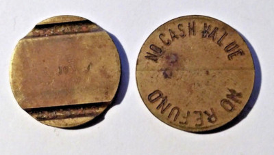 2 no cash value No refund Grooved Brass Tokens 18 telephone | eBay