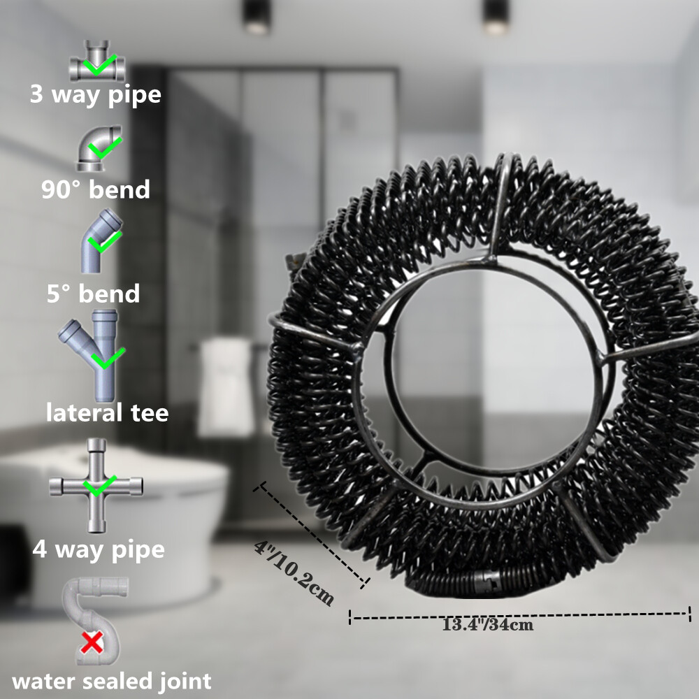 Drain Cable Sewer Cable 50' 1/2'' Drain Cleaning Cable Auger Snake Pipe ...