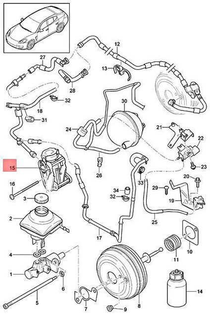Brake Vacuum Pump 7p0614215 OEM Porsche Cayenne S Hybrid 958 2011-14 ...
