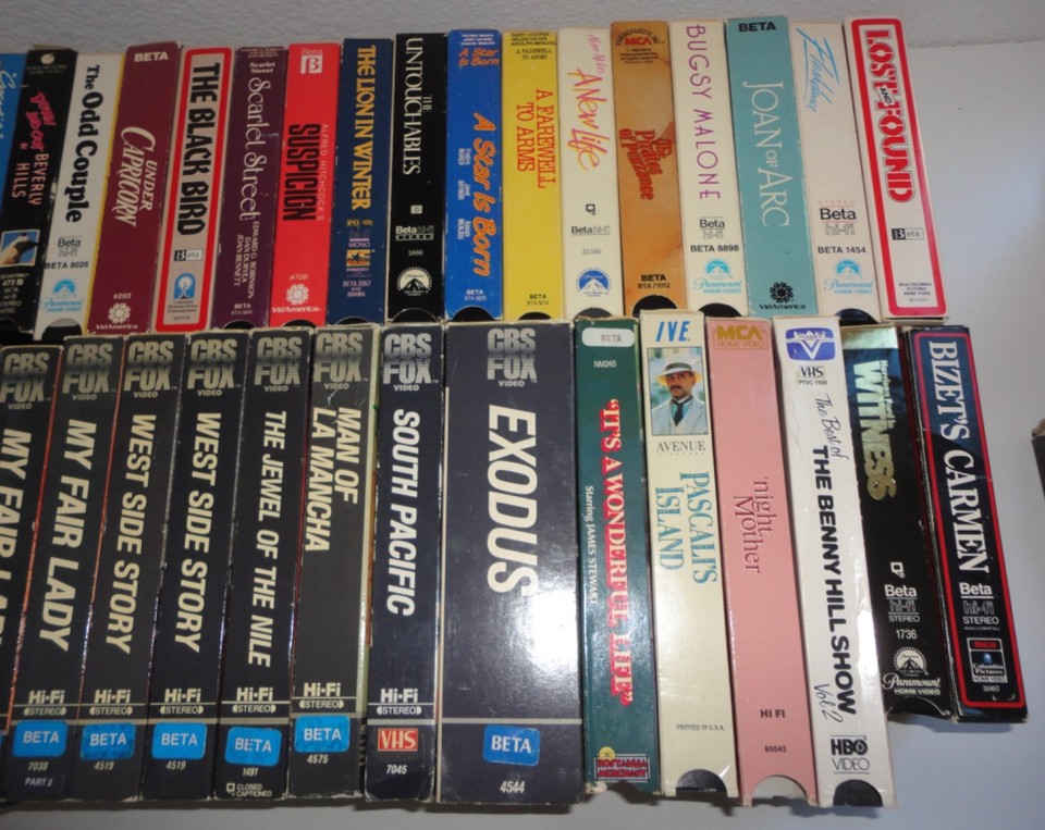 Lot Of 36 Beta Betamax Video Cassette Tapes Movies Musicals Drama ...