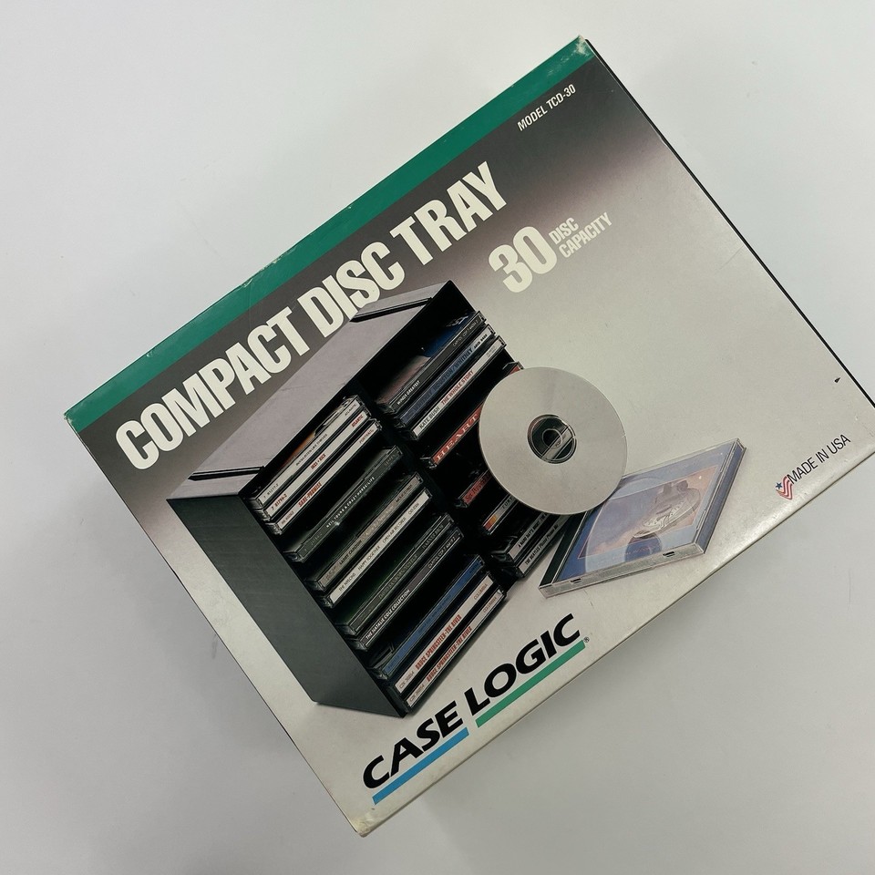 NEW Case Logic 30 CD Tray Black Plastic Compact Disc Storage Wall Rack ...