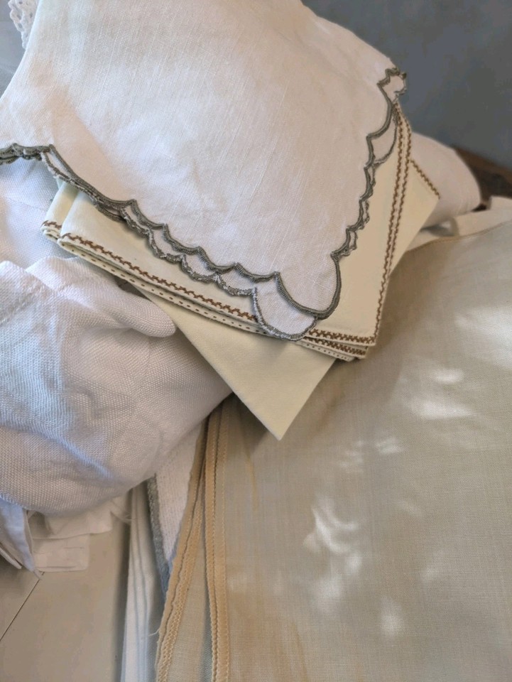 Large Box Of Vintage Linens Job Lot | eBay UK