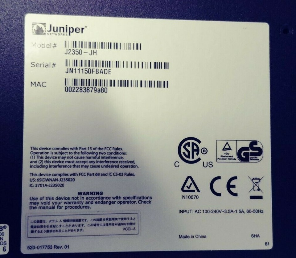 Juniper J2350-JH Router (*) | eBay