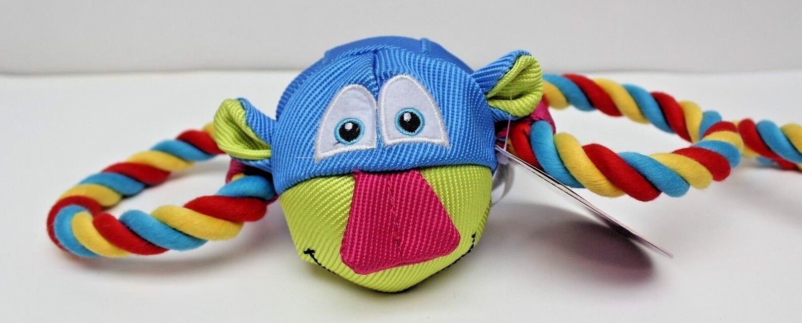 (LOT OF 2) Chomper Jr. Blue Durable Ballistic Nylon & Rope Tug Squeaks ...