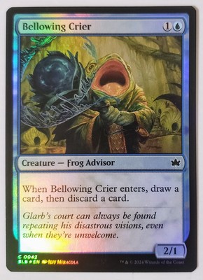 X 1 Bellowing Crier NM FOIL 042 Bloomburrow BLB MTG Magic The Gathering ...