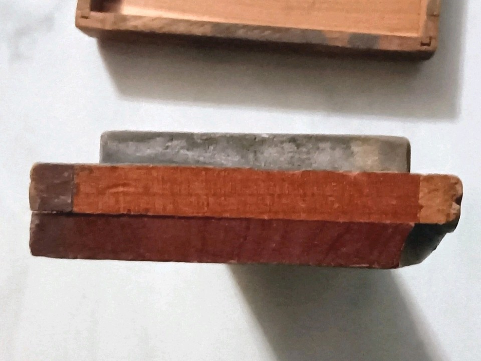 Antique Straight Razor Hone in Cherry Wood Box – Barber Sharpening ...