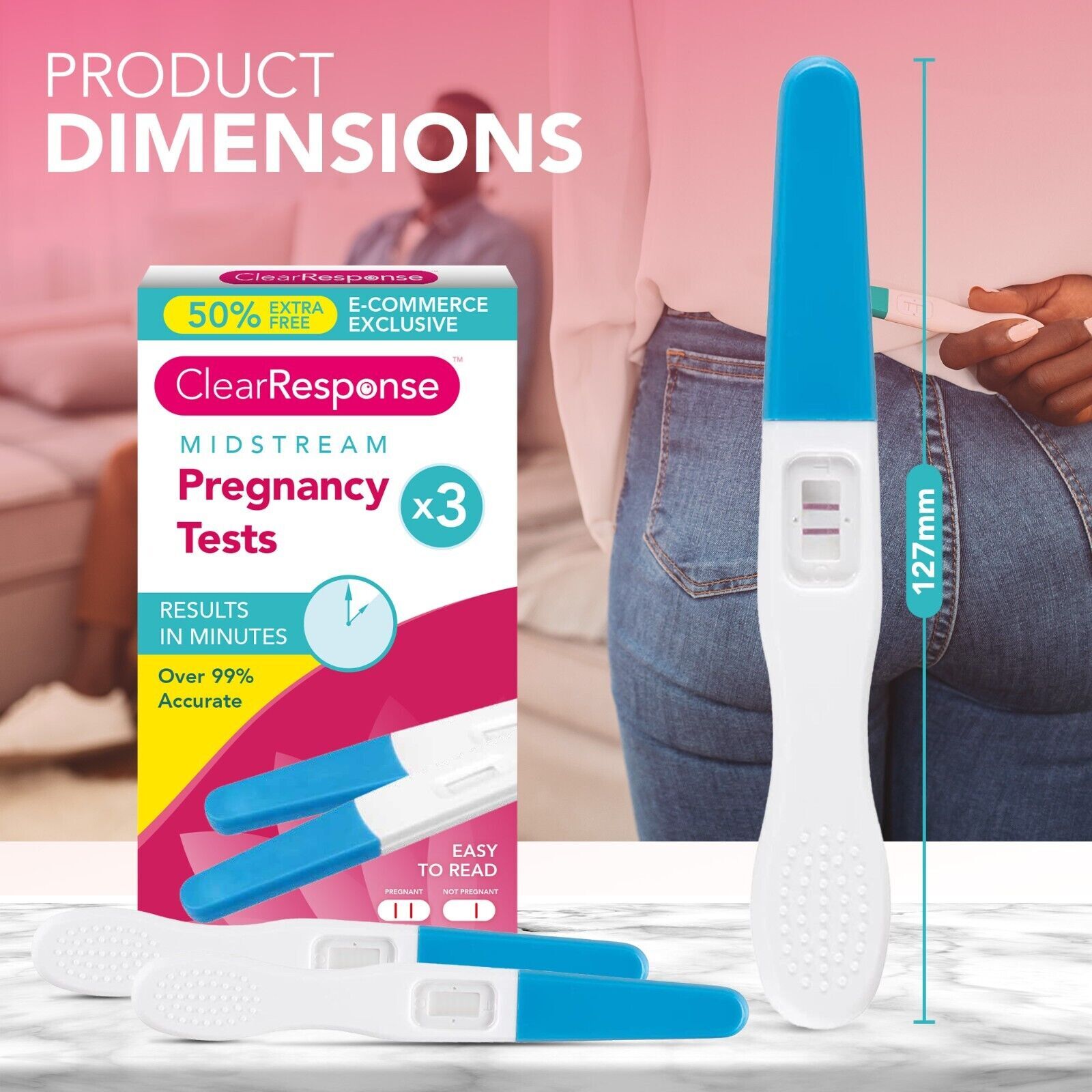 3-9 Pack Midstream Pregnancy Tests Sticks HCG Early Detection Kit 99% ...