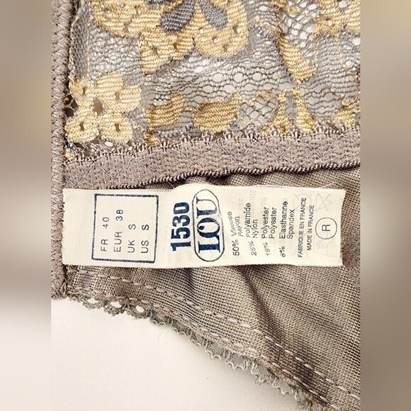 LOU Intimate French Vintage Silver Gold Lace Garter Belt. Made in ...