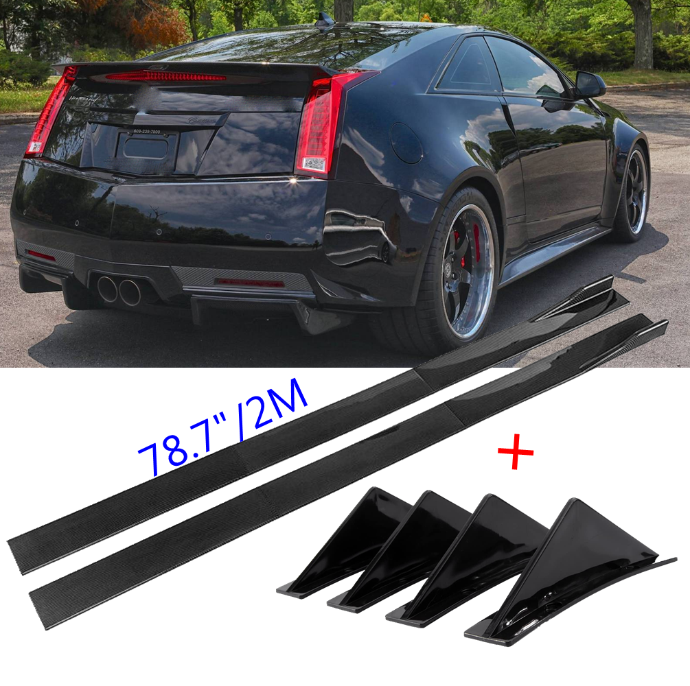 Rear Bumper Diffuser Spoiler Splitter + Sideskirts For Cadillac CTS ATS ...