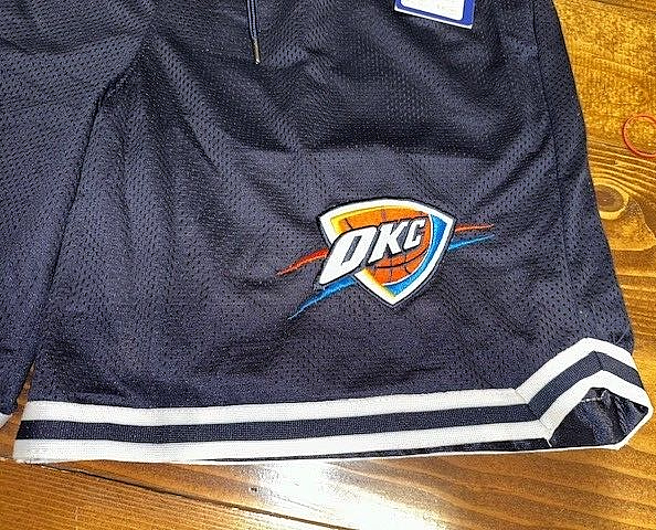 OKC Thunder Basketball Shorts NBA Team Logo Ultra GAME BLUE Oklahoma ...