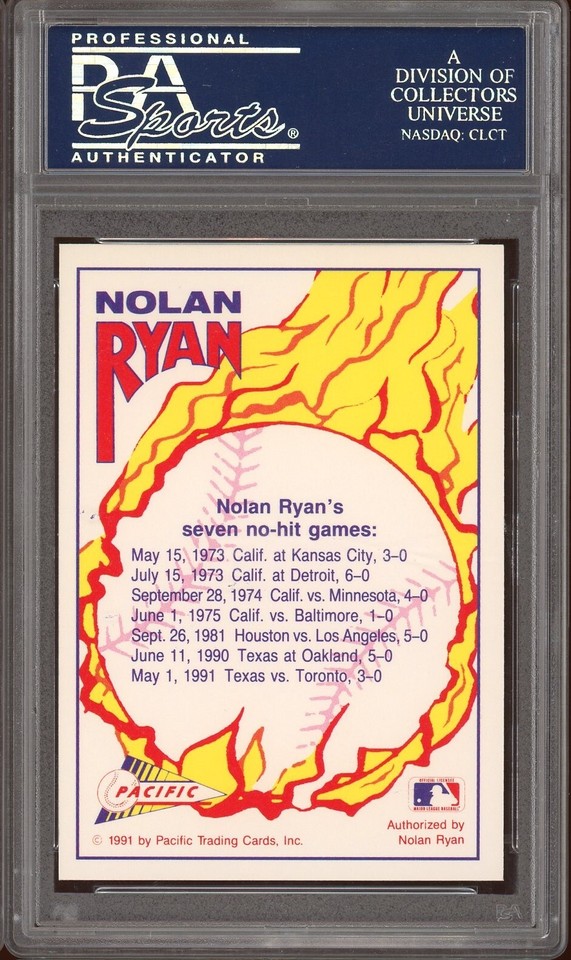 1992 Pacific Nolan Ryan Gold Inserts Baseball Seven No-hitters PSA 8.5 ...