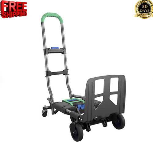 Folding 2-in-1 Hand Truck 300 lb Capacity Upright Cart Flat Compact ...