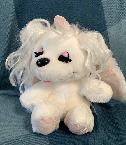 Allie Toy - Vintage 1980s White Snuggables Dog Plush Soft Toy Pink ...