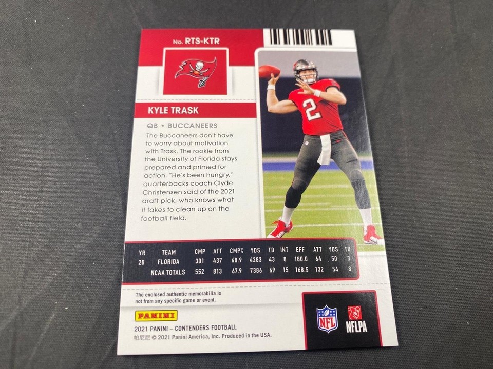2021 PANINI CONTENDERS FOOTBALL KYLE TRASK ROOKIE TICKET PATCH ...